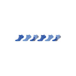 Sneakersocken s.Oliver "6er Pack", M&auml;dchen, Gr. 31-34, blau (prussian blau), 78% Baumwolle, 20% Polyamid, 2% Elasthan, gemustert, Socken Sneakersocken