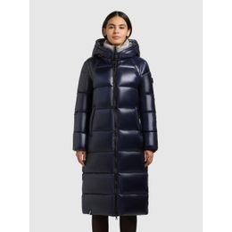 Steppmantel Khujo "NASHI", Damen, Gr. L (40), midnight blau, Steppware, Obermaterial: 100% Nylon. Futter: 100% Nylon. Wattierung: 100% Polyester, leicht gl&auml;nzend, unifarben, knielang, elastischer Bund, M&auml;ntel Steppmantel, aus Nylon und Polyester, knielanger Schnitt, mit 2-Wege-Rei&szlig;verschluss