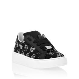 Sneaker Philipp Plein "Monogram Verziert", Jungen, Gr. 29, Normalschaft, 0201, schwarz, wei&szlig;, Schuhe Sneaker
