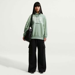 Kapuzensweatshirt Nike Sportswear "W NSW PHNX FLC OS GFX HDY", Damen, Gr. L, steam, schwarz, Obermaterial: 80% Baumwolle, 20% Polyester. Futter: 100% Baumwolle, normal, Rundhals, Sweatshirts, mit Kordelverschluss, aus French Terry, atmungsaktiv