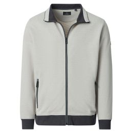 Sweatjacke Casamoda "Casamoda Sweatjacke gestreift", Herren, Gr. XL, beige, 100% Baumwolle, Sweatjacken Sweatjacke