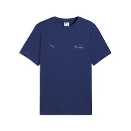 T-Shirt Puma "Porsche Legacy Essentials T-Shirt Herren", Herren, Gr. L, blau jewel, Obermaterial: 100% Baumwolle. Kragen: 29% Polyester, 71% Baumwolle. Rippe: 70% Baumwolle, 30% Polyester, clean, regular fit, Rundhals, Shirts T-Shirt
