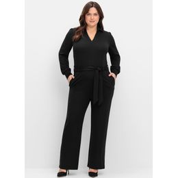 Overall sheego by Joe Browns, Damen, Gr. 46, Normalgr&ouml;&szlig;en, schwarz, 70% Viskose, 26% Polyamid, 4% Elasthan, unifarben, lang, Overalls Overall