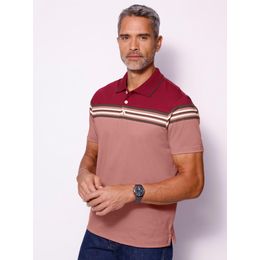 Poloshirt CLASSIC "Kurzarm-Poloshirt", Herren, Gr. 48/50, rosa (dunkelrot, rosenholz), 100% Baumwolle, gemustert, mehrfarbig, unifarben, Shirts