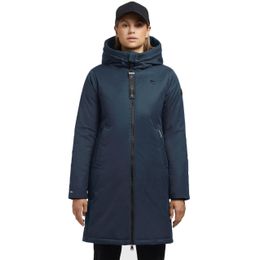 Wintermantel Khujo "LISAD", Damen, Gr. L (40), blau (legion patrol), Web, Obermaterial: 100% Polyester, ca. Mitte Oberschenkel, M&auml;ntel Wintermantel, mit Kapuze, hochschlie&szlig;ender Kragen, aus Polyester und Polyamid