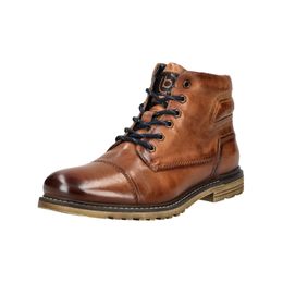 Schn&uuml;rstiefelette Bugatti "Bugatti Stiefelette Leder", Herren, Gr. 40, cognac, Leder, Schuhe Schn&uuml;rstiefelette