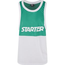 Tanktop STARTER Black Label "Starter Black Label Herren Starter Split Mesh Tank Top", Herren, Gr. L/XL, c.gr&uuml;n, wei&szlig;, 100% Polyester, bedruckt, loose fit, Tops Tanktop