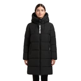 Steppmantel Khujo "MISTHA", Damen, Gr. L (40), schwarz, Web, Obermaterial: 100% Polyester. Futter: 100% Nylon. Wattierung: 100% Polyester, unifarben, Basic ca. Mitte Oberschenkel, M&auml;ntel Steppmantel, aus Kunstfaser, mit Kapuze und Kordelzug