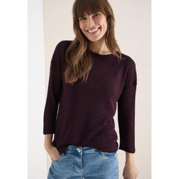 3/4 Arm-Pullover Cecil, Damen, Gr. M (40), lila (rich burgundy), Strick, Obermaterial: 62% Viskose, 38% Polyester, unifarben, regular fit normal, Rundhals, Pullover, mit U-Boot Ausschnitt