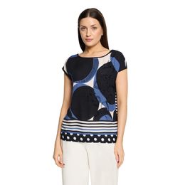 Kurzarmshirt Betty Barclay "Damen mit Aufdruck", Damen, Gr. 38, dunkelblau, wei&szlig;, Jersey, Obermaterial: 95% Viskose, 5% Elasthan, loose fit normal, U-Boot-Ausschnitt, Shirts