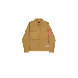 Hemdjacke Alpha Industries "Color Block Overshirt", Herren, Gr. L, gr&uuml;n (khaki), Obermaterial: 100% Baumwolle, Jacken