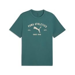 T-Shirt Puma "Puma Class T-Shirt mit Grafik Herren", Herren, Gr. L, emerald ice gr&uuml;n, Obermaterial: 100% Baumwolle. Rippe: 80% Baumwolle, 20% Polyester, clean, regular fit, Rundhals, Shirts T-Shirt