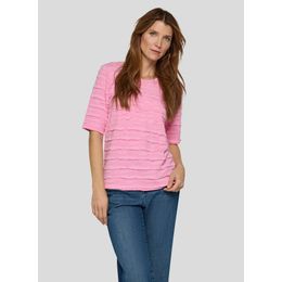 T-Shirt Rabe, Damen, Gr. 42, pink (krokus), Jersey, Obermaterial: 68% Viskose, 28% Polyester, 4% Elasthan, regular fit normal, Rundhals, Shirts T-Shirt, mit Struktur Muster