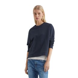 Marc O'Polo Sweatshirt MARC O'POLO DENIM "aus Organic Cotton", Damen, Gr. S, blau (navy teal), Obermaterial: 100% Baumwolle, unifarben, relaxed fit, Rundhals, Rippb&uuml;ndchen, Sweatshirts Sweatshirt