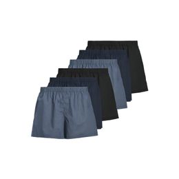 Jack & Jones Webboxer JACK & JONES "Web-Boxershorts JACMILANO WOVEN BOXERS 6 PACK 6er Pack", Herren, Gr. L, blau (dunkelblau), Obermaterial: 100% Baumwolle CO., Unterhosen