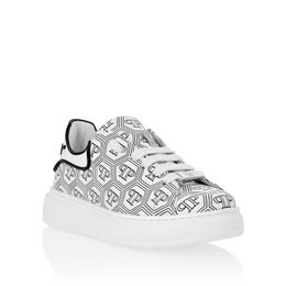 Sneaker Philipp Plein "Monogram", Jungen, Gr. 29, Normalschaft, 0102, wei&szlig;, schwarz, Schuhe Sneaker