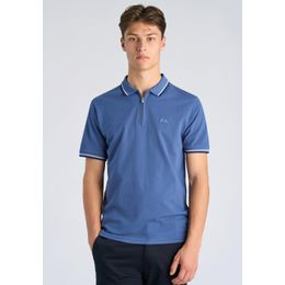 Poloshirt LINDBERGH "Poloshirt Relaxed Fit", Herren, Gr. L, indigo blau, Obermaterial: 100% Baumwolle, unifarben, l&auml;ssig geschnitten, Shirts