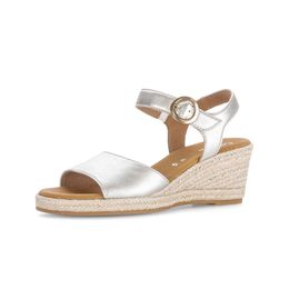 Keilsandalette Gabor "Keilsandalette", Damen, Gr. 38,5, silber, Schuhe
