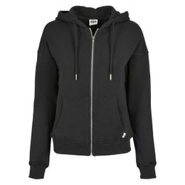 Sweatjacke Urban Classics "Urban Classics Damen Ladies Organic Terry Zip Hoody", Damen, Gr. XS, schwarz, 100% Baumwolle (Bio), unifarben, Sweatjacken Sweatjacke