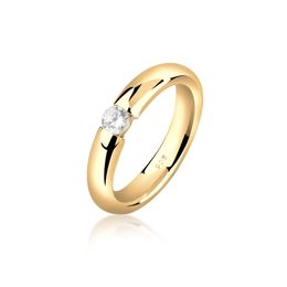 Verlobungsring NENALINA "Damenring Solit&auml;r mit Zirkonia 925 Silber" Gr. 54, gold, Fingerringe, Damen, 54mm, Silber 925 (Sterlingsilber), 4mm, Verlobungsring