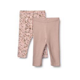 Leggings Wheat "Wheat 2 Leggings Jules", M&auml;dchen, Gr. 92, rose powder flowers, 95% Baumwolle (Bio), 5% Elasthan, gebl&uuml;mt, normal, Hosen Leggings