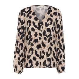 Langarmbluse Kaffe "Bluse langarm KAmaira", Damen, Gr. 34, beige (large animal print), Obermaterial: 100% Viskose LENZING ECOVERO CV LenzEcov., Blusen