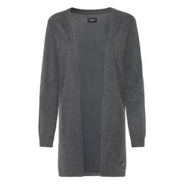 Strickjacke oxmo "Strickjacke OXAida", Damen, Gr. M, grau (dunkelgrau melange), Obermaterial: 70% Viskose CV. 30% Polyamid PA., Strickjacken Strickjacke