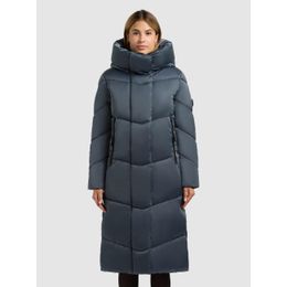 Steppmantel Khujo "MANELIA2", Damen, Gr. L (40), dim blau, Steppware, Obermaterial: 100% Polyester. Futter: 100% Polyester. Wattierung: 100% Polyester, unifarben, kniebedeckend, elastischer Bund, M&auml;ntel Steppmantel, aus Kunstfaser und Polyester, kniebedeckende Passform