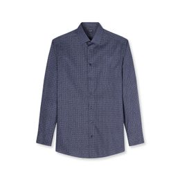 Businesshemd OLYMP "OLYMP Luxor, modern fit, New Kent", Herren, Gr. 39, Normaler Arm, marine, 100% Baumwolle, Hemden