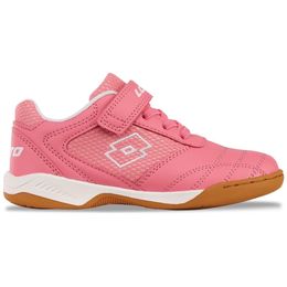 Hallenschuh Lotto, M&auml;dchen, Gr. 25, pink (fr.pink, wei&szlig;), Kunstfaser, Synthetik, mehrfarbig, Schuhe Hallenschuh, - in kinderfu&szlig;gerechter Passform