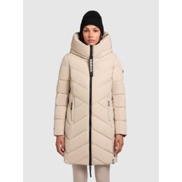 Steppmantel Khujo "DARKA2", Damen, Gr. M (38), beige (feather beige), Steppware, Obermaterial: 100% Polyester. Futter: 100% Nylon. Wattierung: 100% Polyester, unifarben, ca. Mitte Oberschenkel, M&auml;ntel Steppmantel, aus Polyester und Nylon, lockerer Schnitt, mit Eingrifftaschen