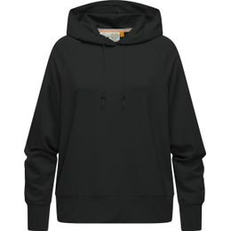 Kapuzensweatshirt Ragwear "Tonna", Damen, Gr. L (40), schwarz, Sweatware, Material: 67% Polyester, 28% Viskose, 5% Elasthan, oversize h&uuml;ftbedeckend, hoch geschlossener Ausschnitt, Raglan&auml;rmel Rippb&uuml;ndchen, Sweatshirts, Moderner Damen Hoodie in angesagtem Oversize-Schnitt