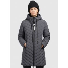 Steppmantel Khujo "ATINE", Damen, Gr. M (38), grau (charcoal), Steppware, Obermaterial: 45% Baumwolle, 38% Polyester, 17% Nylon. Futter: 100% Polyester. Wattierung: 100% Polyester, unifarben, ca. Mitte Oberschenkel, M&auml;ntel Steppmantel, aus Baumwolle, Polyester und Nylon, lockerer Schnitt