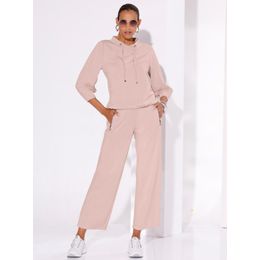 CR&Eacute;ATION L Sweatshirt CREATION L, Damen, Gr. 40, beige (puder), 50% Modal, 44% Polyester, 6% Elasthan, unifarben, V-Ausschnitt, Sweatshirts Sweatshirt