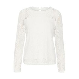 Kurzarmbluse Cream "Bluse kurzarm CRKit", Damen, Gr. L, wei&szlig; (snow wei&szlig;), Obermaterial: 60% Nylon NY. 40% Baumwolle CO., Blusen