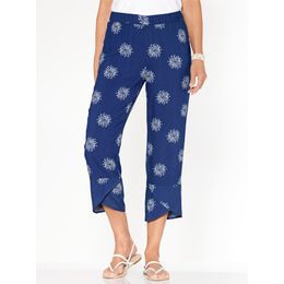 Schlupfhose Classic Basics, Damen, Gr. 40, Normalgr&ouml;&szlig;en, blau (royalblau, wei&szlig;), 100% Viskose, bedruckt, gemustert, Hosen Schlupfhose