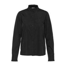 Langarmbluse Kaffe "Bluse langarm KAmaia", Damen, Gr. 34, schwarz (schwarz deep), Obermaterial: 80% Polyester PES. 20% Baumwolle CO., Blusen