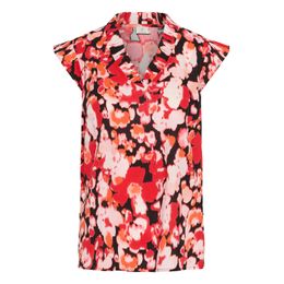 Kurzarmbluse Kaffe "Bluse kurzarm BPissa", Damen, Gr. L, bunt (rot toned flower print), Obermaterial: 100% Viskose LENZING ECOVERO CV LenzEcov., Blusen