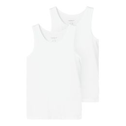 Unterhemd name it "NKMTANK 2P f&uuml;r Jungen mit Rundhals und elastischem Tragekomfort", Jungen, Gr. 146/152, 2 Stk., N-Gr, wei&szlig; (hellwei&szlig;), Jersey, Obermaterial: 95% Baumwolle, 5% Elasthan, unifarben, normal, Rundhals, Unterhemden Unterhemd, normal, Jersey, eingefasste Kante, Rundhals