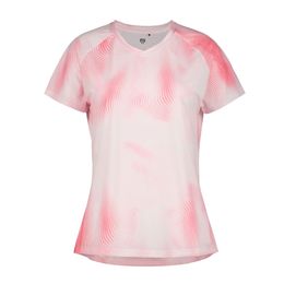 Trainingsshirt Rukka "Rukka T-shirt Muuko Print", Damen, Gr. 38, hellrot, Stoff, 92% Polyester, 8% Elasthan, normal, Shirts