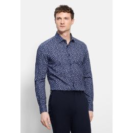 Businesshemd OLYMP "OLYMP Level Five, body fit, Kent", Herren, Gr. 38, Normaler Arm, blau (marine), 97% Baumwolle, 3% Elastolefin, Hemden