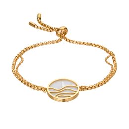 Armband AMELIA PARKER "AB015G", gold, Armb&auml;nder, Damen, 22,5cm adjustable, Edelstahl, Armband