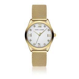 Quarzuhr MARC LAUDER "ME5-B038G", gold, Armbanduhren, Damen, Quarzuhr