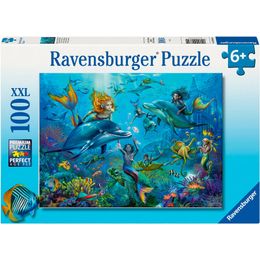 Puzzle Ravensburger "Abenteuer unter Wasser", bunt, Puzzles, KinderB:49cm H:36cm, Pappe, Motiv, 100 XXL-Teile; Made in Germany, B:49cm H:36cm