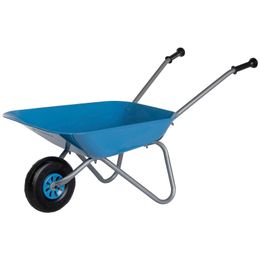 Schubkarre Rolly Toys "rollyMetallschubkarre, silber/blau", blau (blau, silber), Schubkarren, KinderB:38cm H:41cm T:80cm, Kunststoff, Metall, f&uuml;r Kinder, B:38cm H:41cm T:80cm