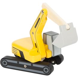 Spielzeug-Bagger Small Foot "Schaufelbagger mit Kabine", bunt, Spielzeugfahrzeuge, KinderB:10cm H:13cm T:23cm, Holz, B:10cm H:13cm T:23cm