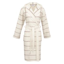 Unisex-Bademantel Carl Ross "supercombed light" Gr. S, sanftes wei&szlig;, khaki, L:125cm, Frottier, Hausm&auml;ntel, Kapuze