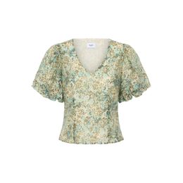 Kurzarmbluse Saint Tropez "Kurzarm-Bluse RainieSZ", Damen, Gr. M, vallarta blau brushed blooms, Obermaterial: 75% Lyocell CLY. 25% Polyester PES., Blusen