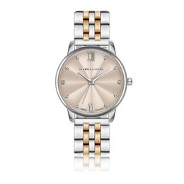 Quarzuhr ISABELLA FORD "FB5-B308S", rose gold, silber, Armbanduhren, Damen, Quarzuhr