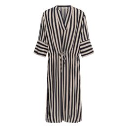 Midikleid Soaked in Luxury "Kleid SLZaya", Damen, Gr. S, N-Gr, blau (total eclipse stripe), Obermaterial: 100% Viskose CV., Kleider Midikleid